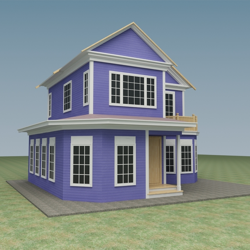 3d small town house building