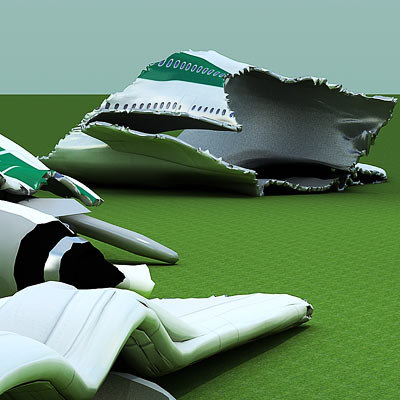 3d model of crashed airbus-a380 plane