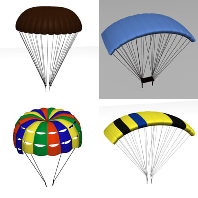 parachute chute 3d model