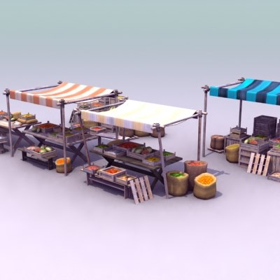 market stall 3d model