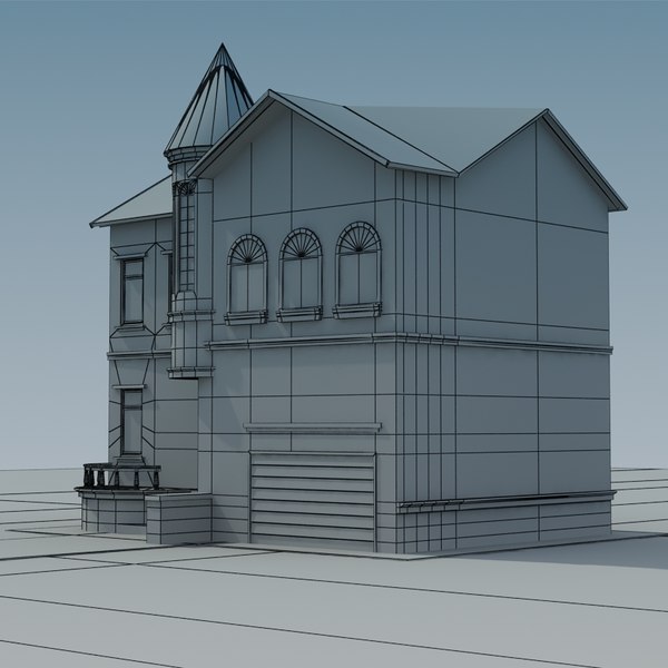 small town house building 3d model