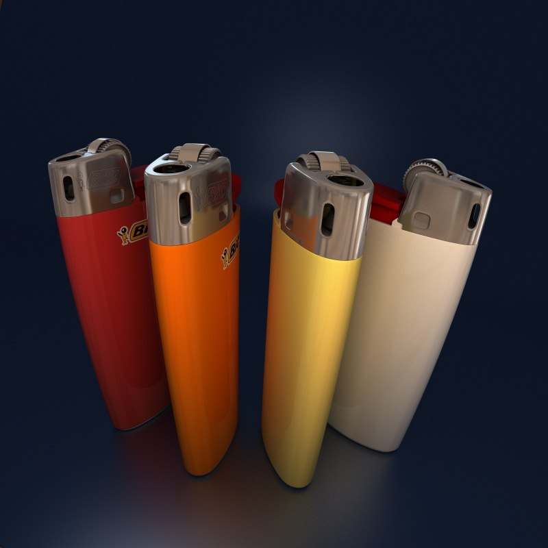 3d model bic mini lighter