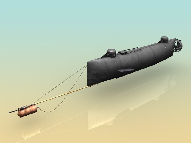 3D модель HL Hunley Submarine - TurboSquid 472708