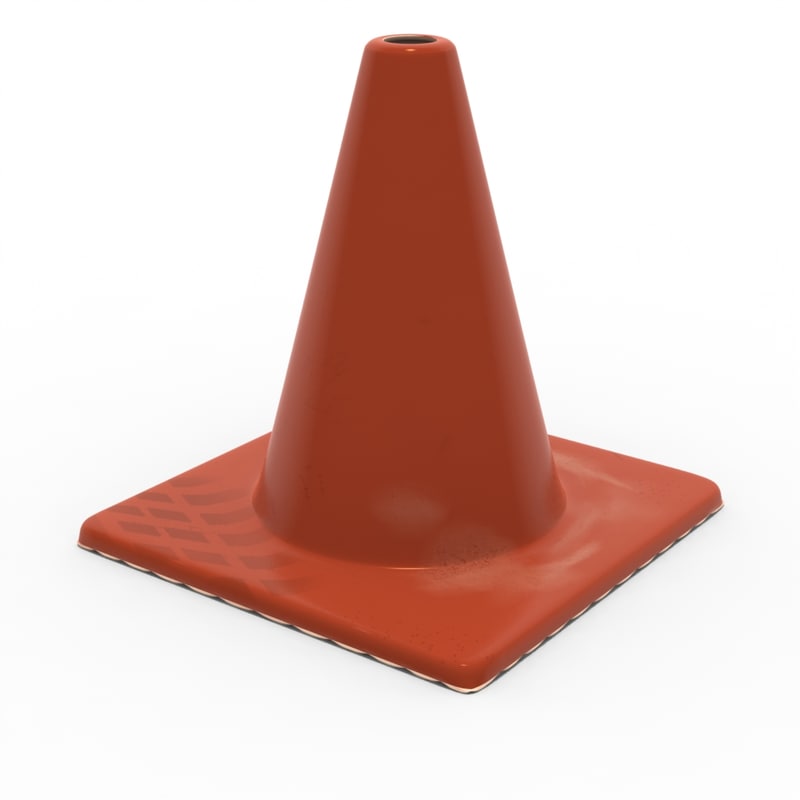 3d caution cone model