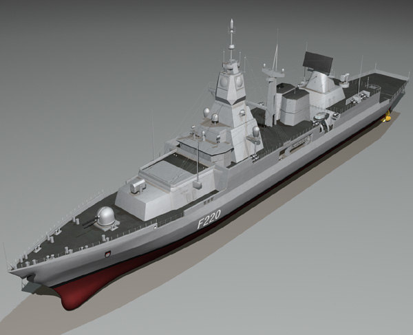 f124 sachsen class frigates 3d model
