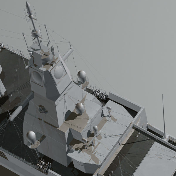 f124 sachsen class frigates 3d model