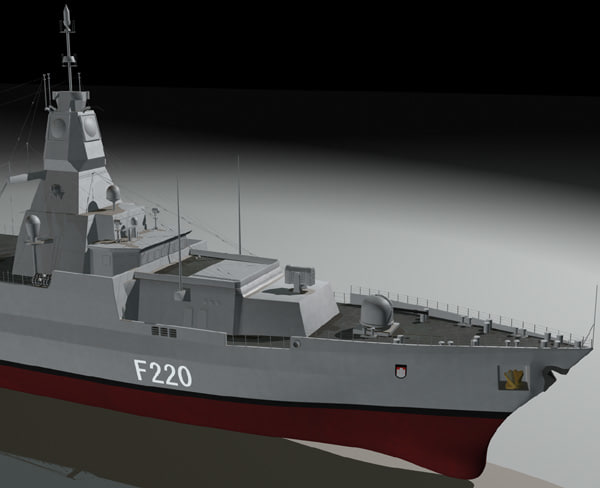 f124 sachsen class frigates 3d model