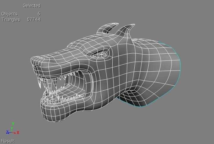 fantasy beast head 3d obj