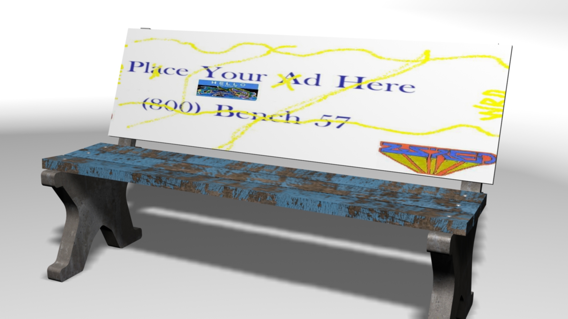 3d bus bench model