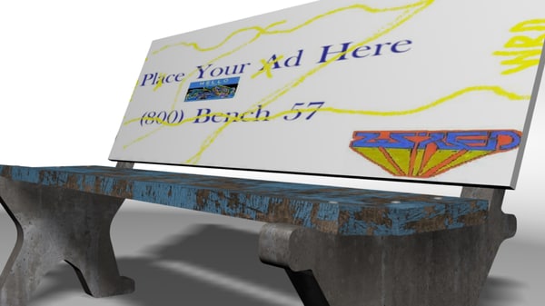 3d bus bench model