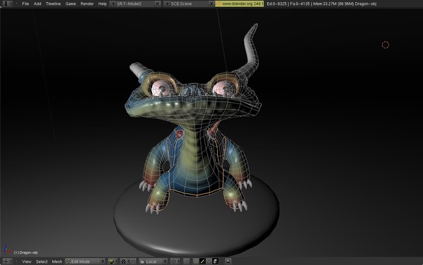 free dragon blender rigged 3d model