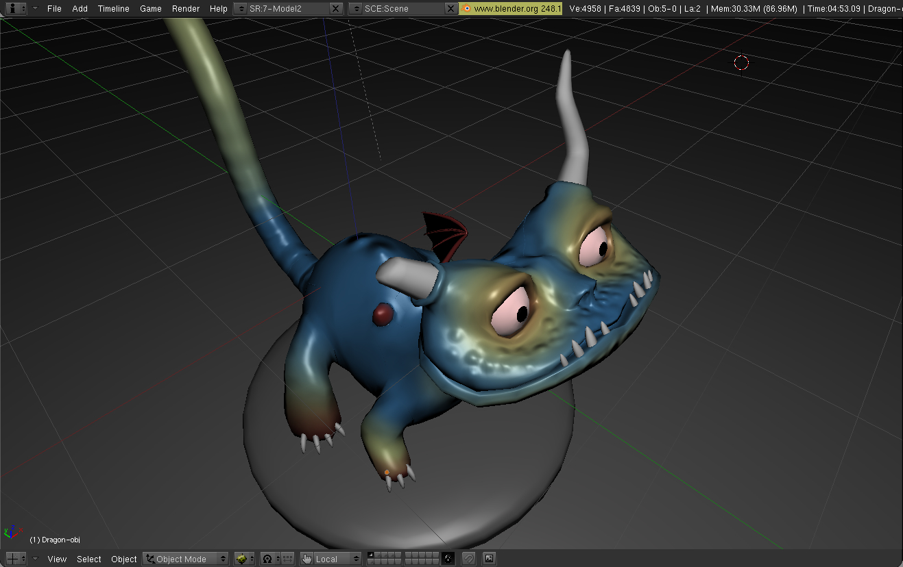free dragon blender rigged 3d model