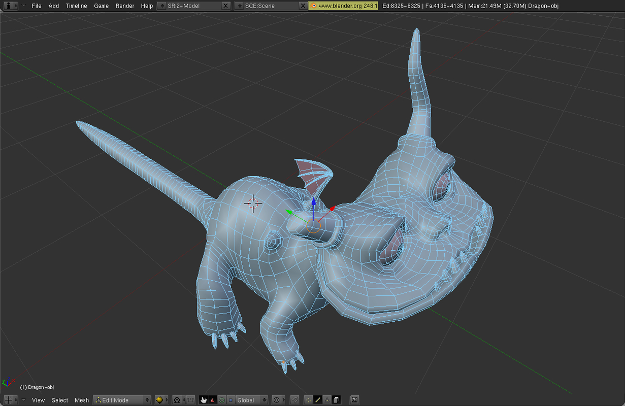 free dragon blender rigged 3d model