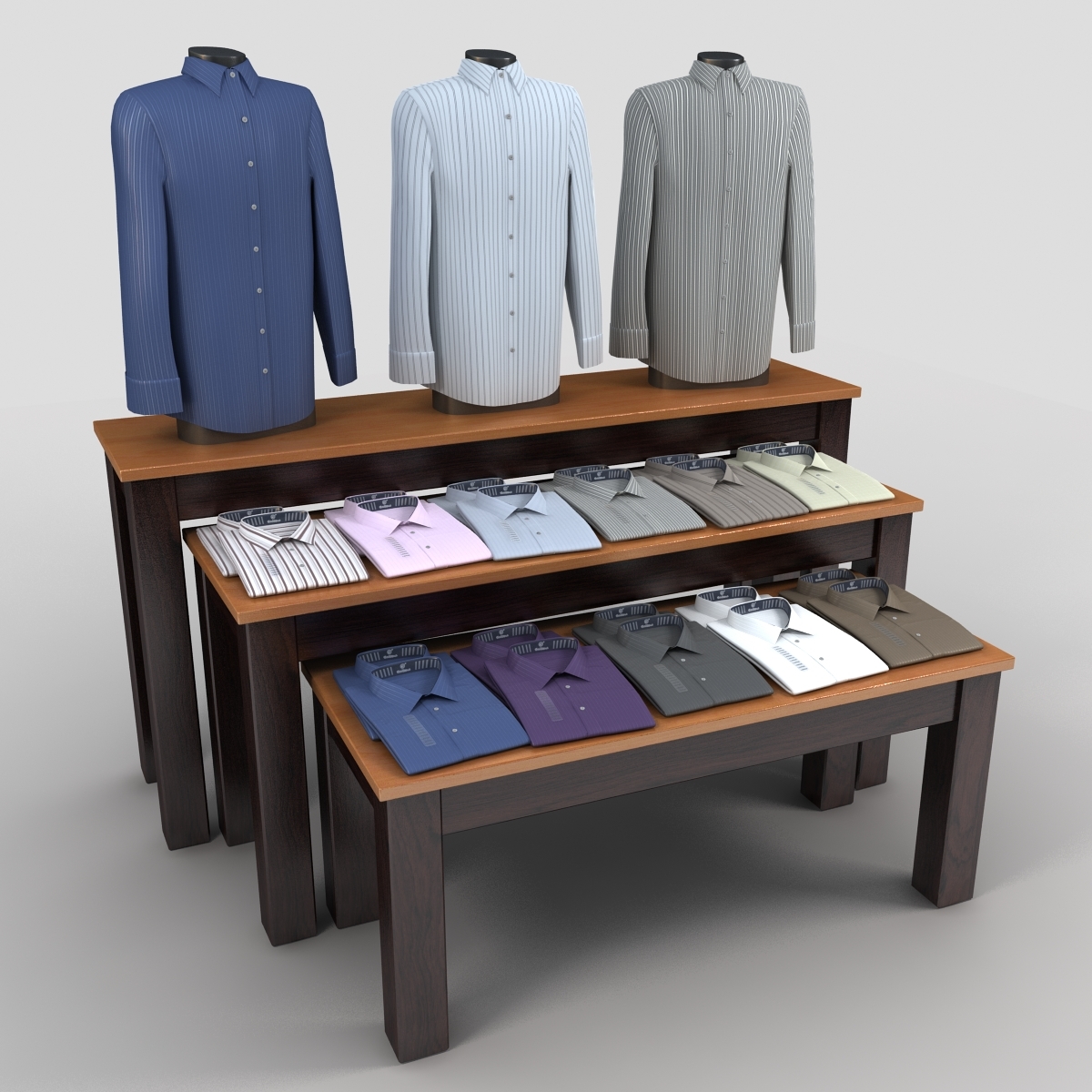 mens dress clothing displays 3d model