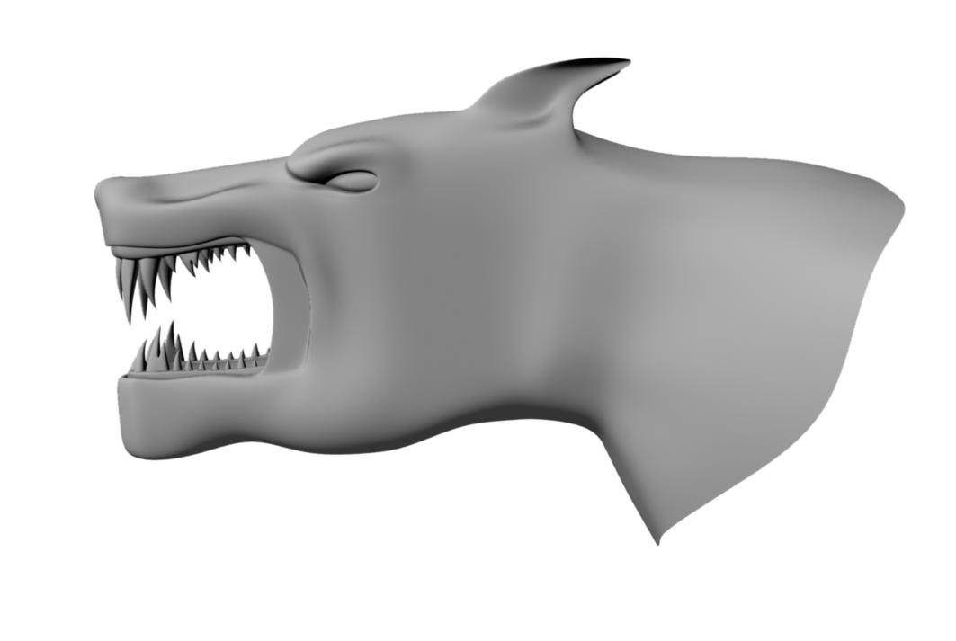 fantasy beast head 3d obj