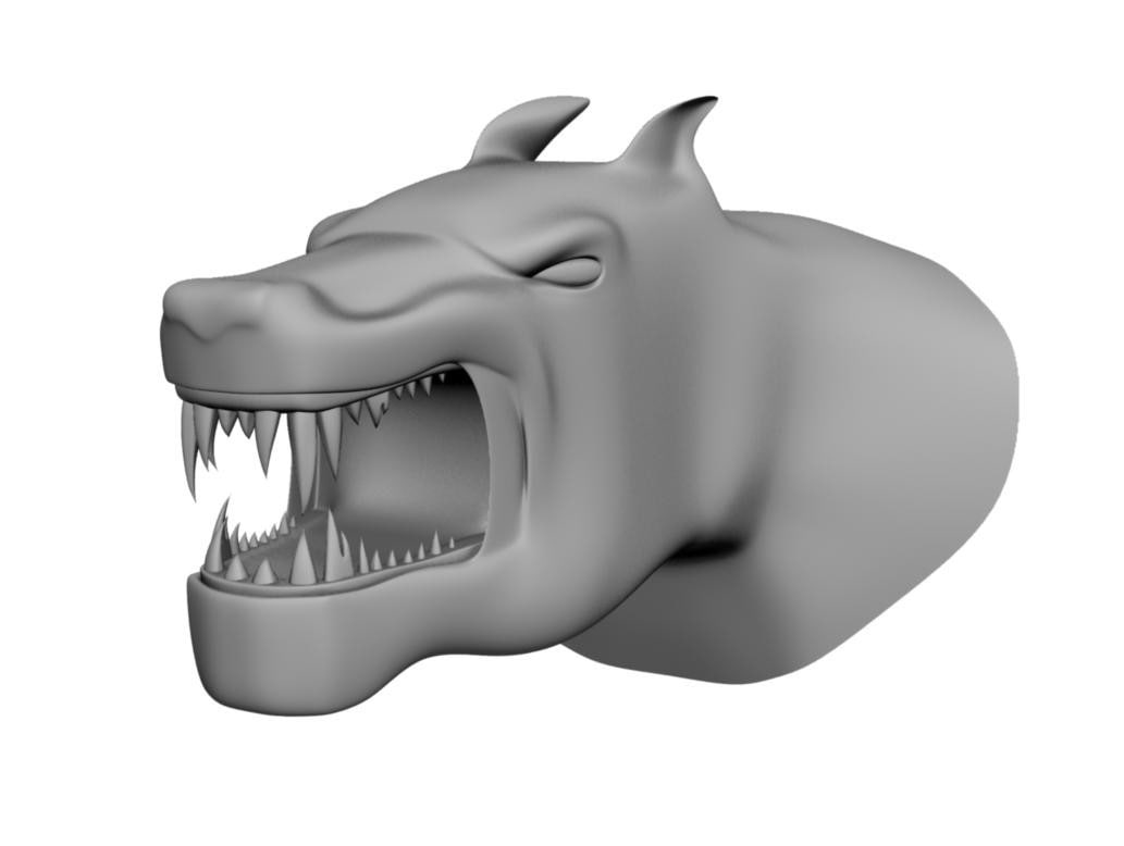 fantasy beast head 3d obj