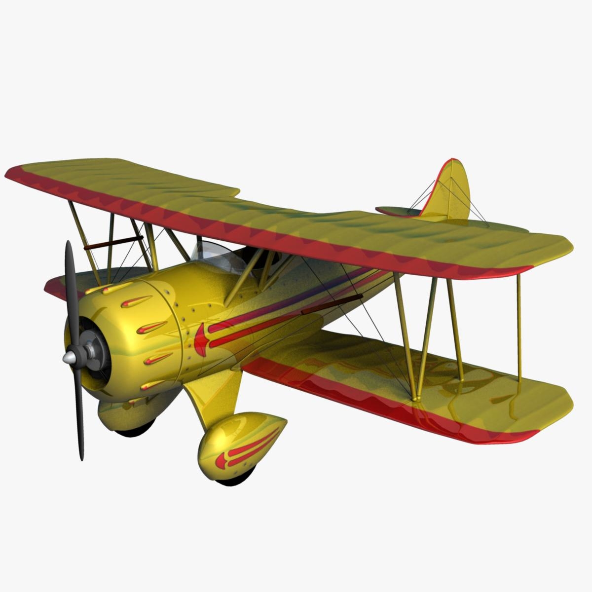 3d model waco ymf5 biplane