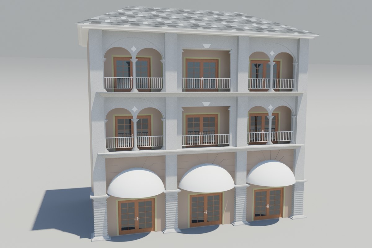 3d 3 story building prop