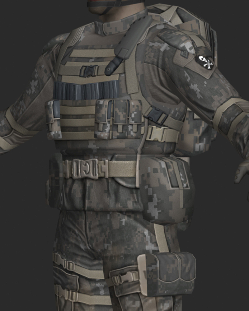 3d human military soldier model