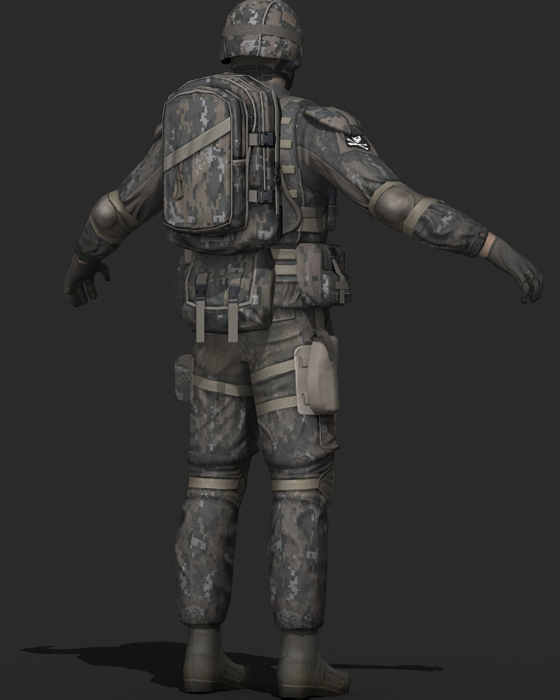 3d human military soldier model