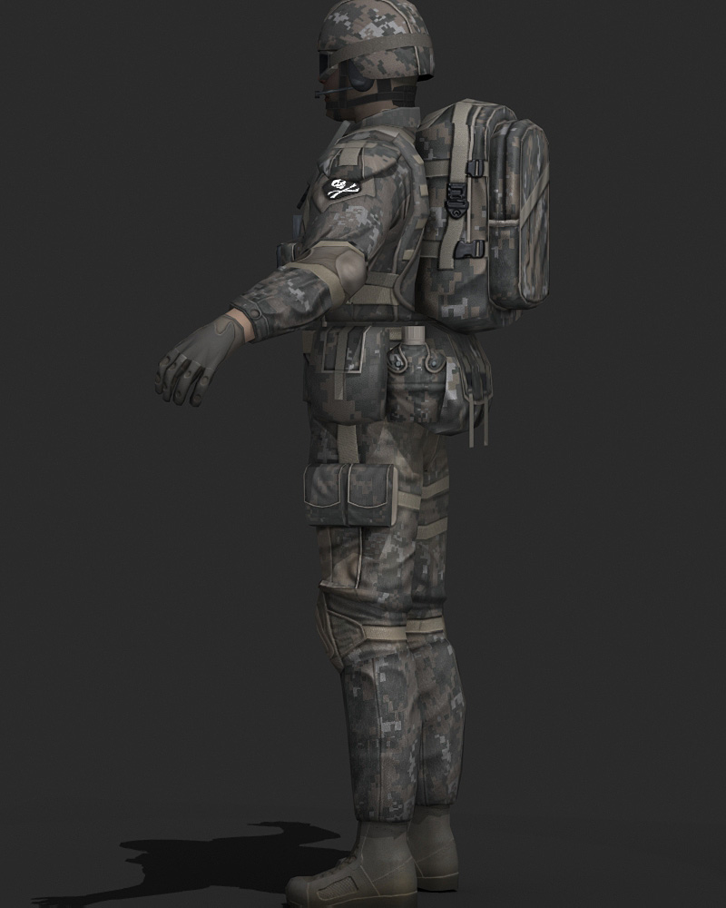 3d human military soldier model