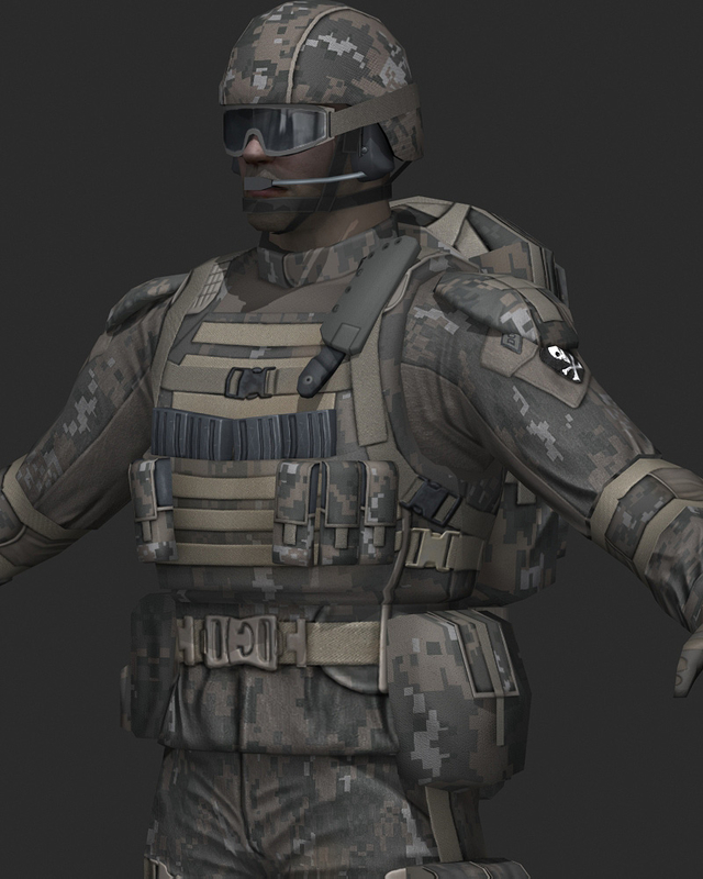 3d human military soldier model