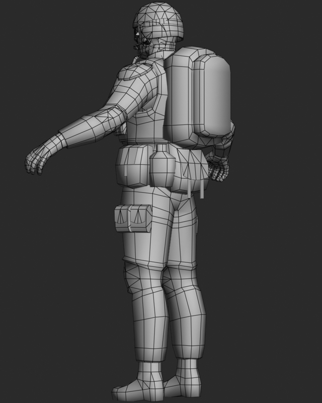 3d human military soldier model