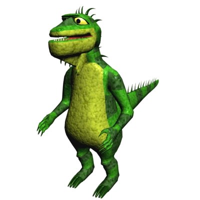 3ds max cartoon iguana character biped