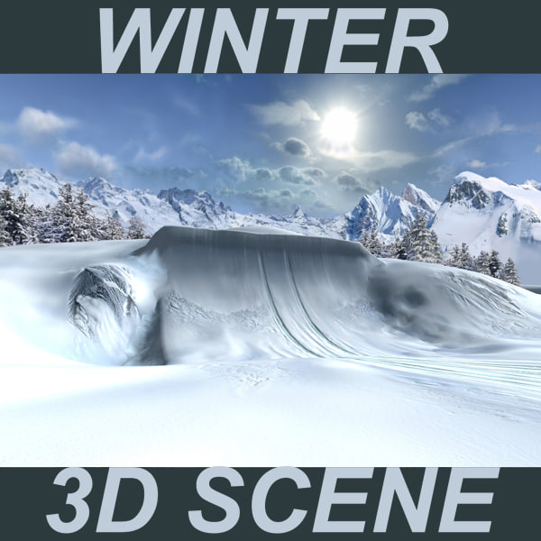 snow scene 3d model