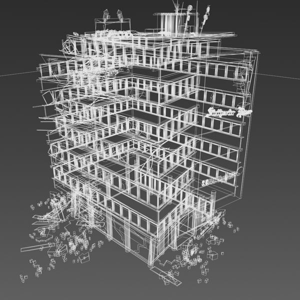 damaged building 3ds
