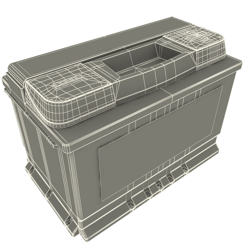 3d model of car battery