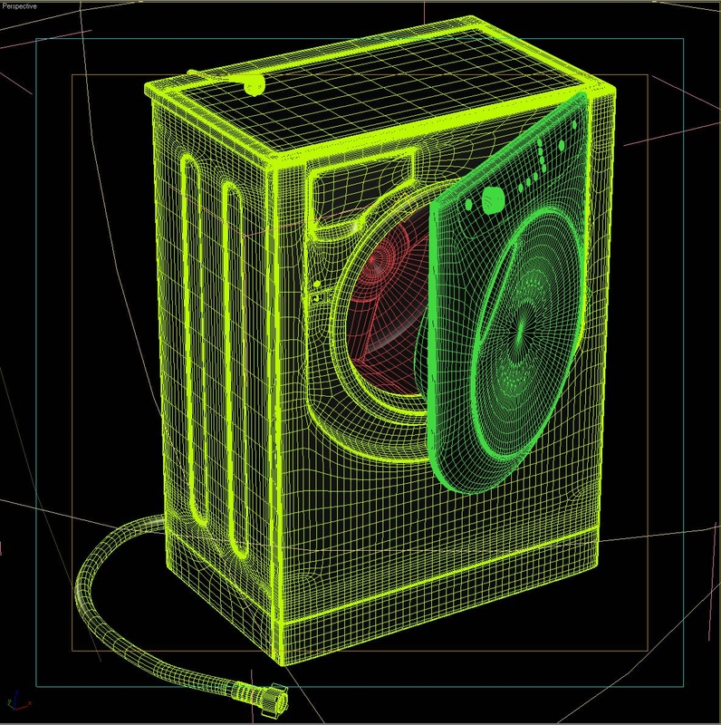 3d model of washing machine ariston aqualtis