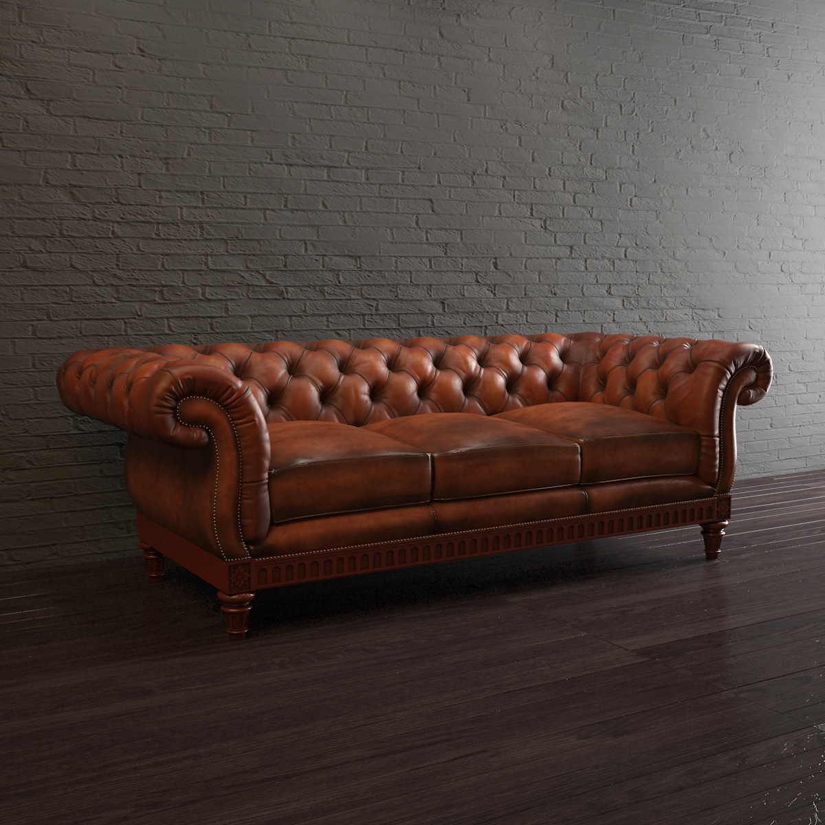 chesterfield couch 3d model