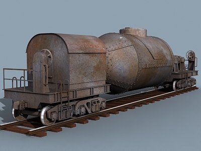 3d model torpedo car railroad