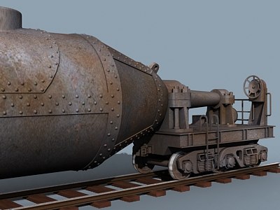 3d model torpedo car railroad