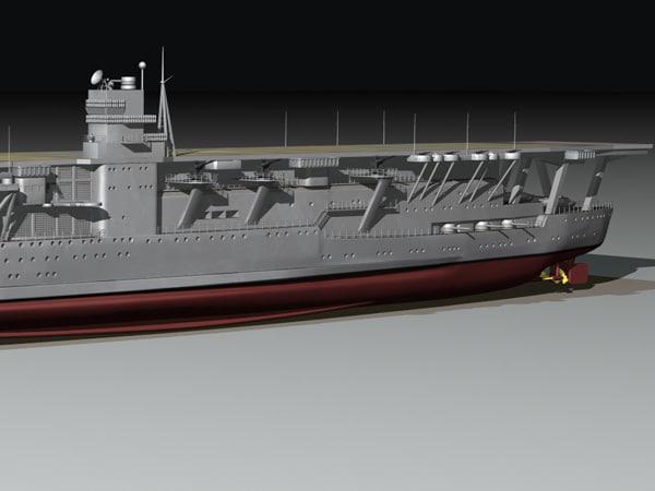3d model akagi aircraft carrier japanese