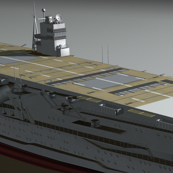 3d model akagi aircraft carrier japanese