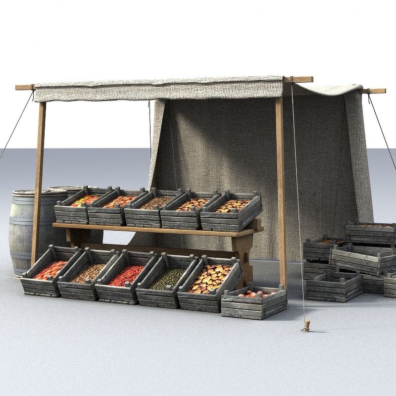 medieval fantasy marketplace stall 3ds