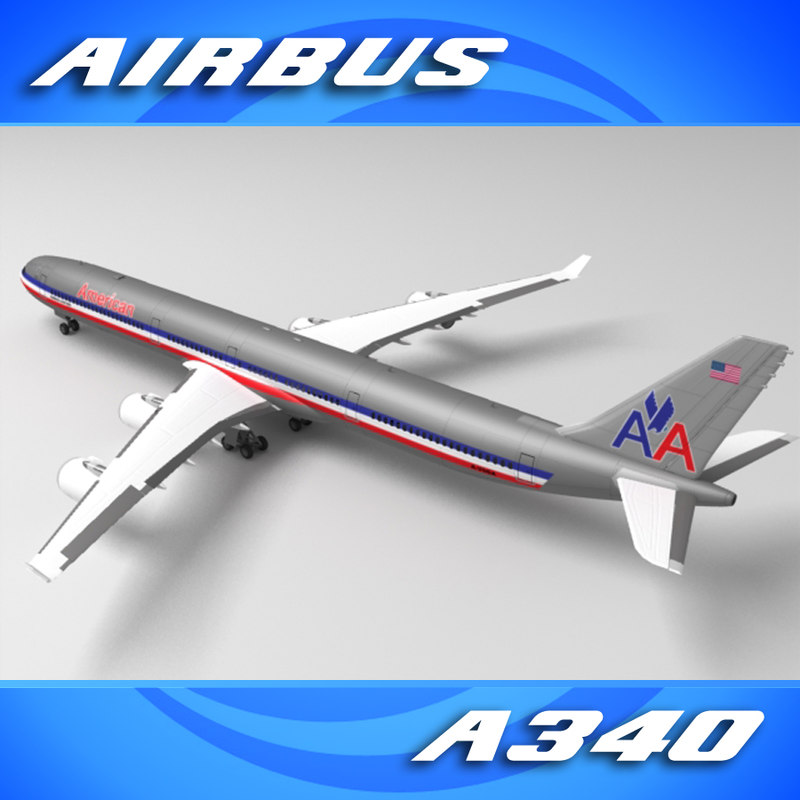 3dsmax a340-600 american a340