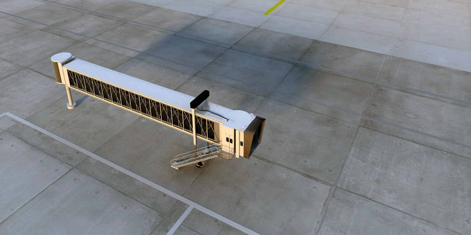 airport jetway - animate 3d model