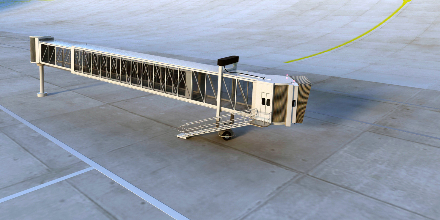 airport jetway - animate 3d model