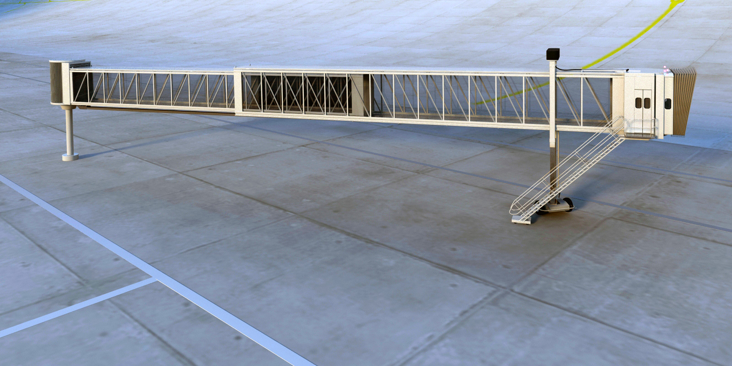 airport jetway - animate 3d model
