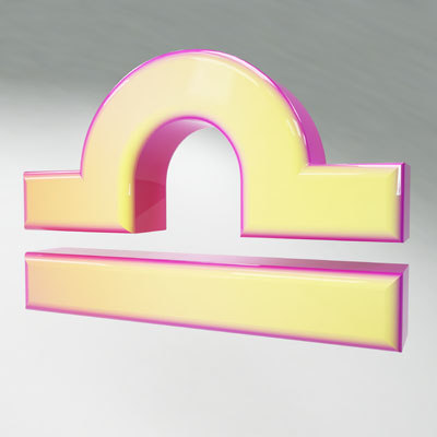 3d libra zodiac sign model