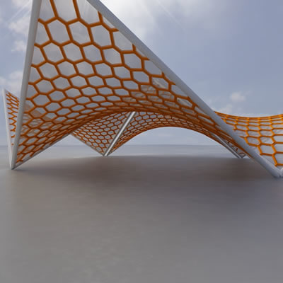 membrane structure building super 3d model