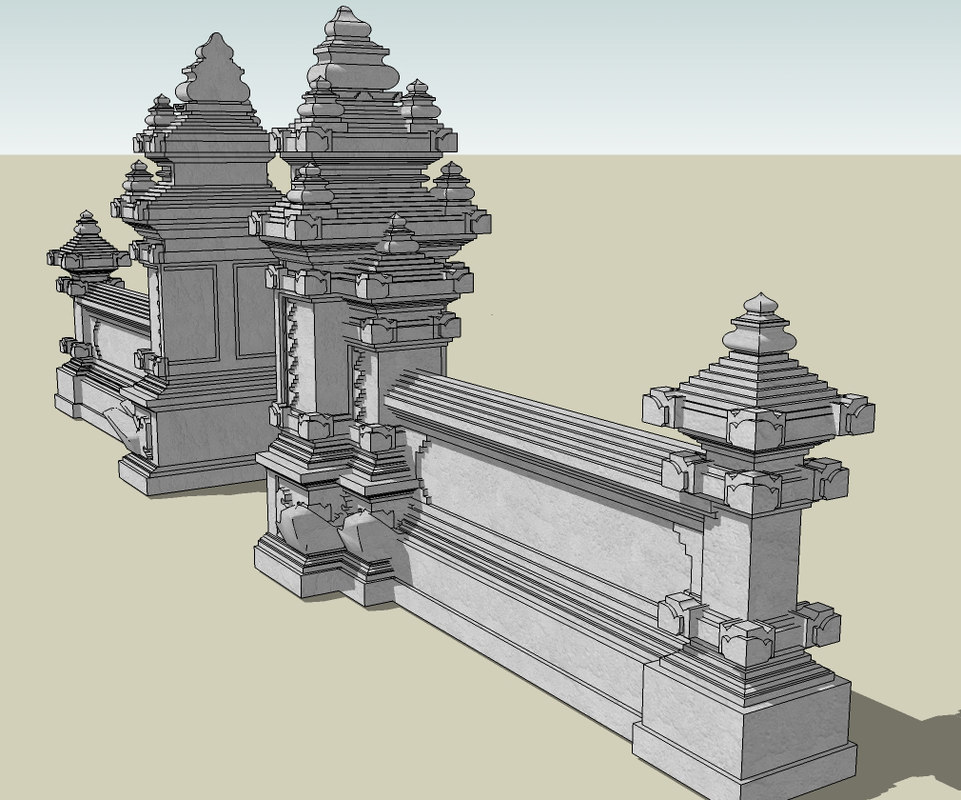 3d balinese gate