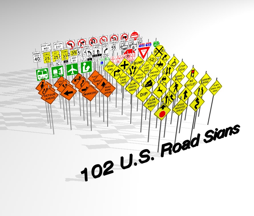 road signs 3d model