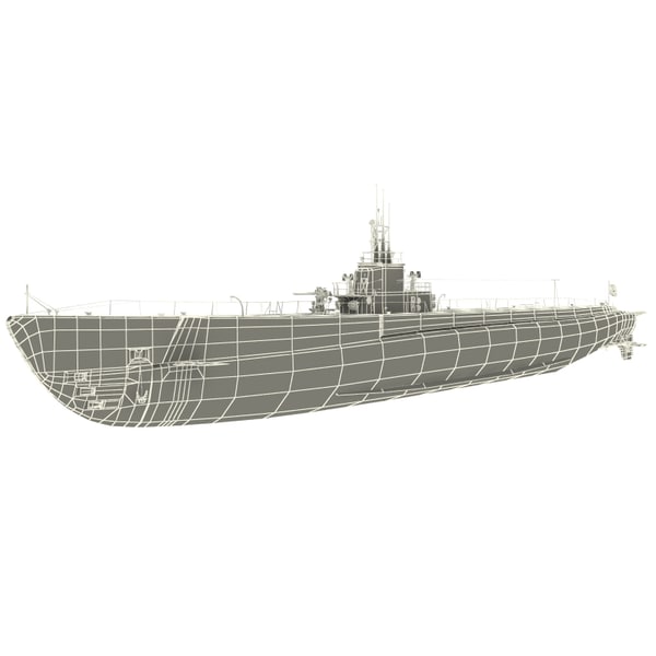 submarine uss gato 3d model