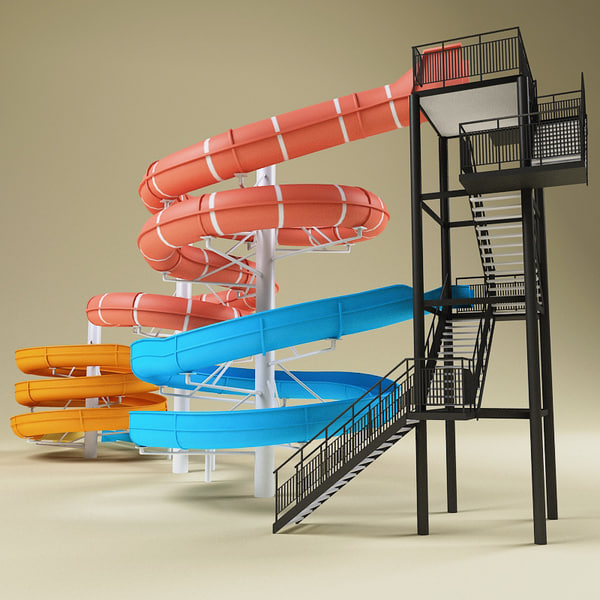 water slide v8 3d model