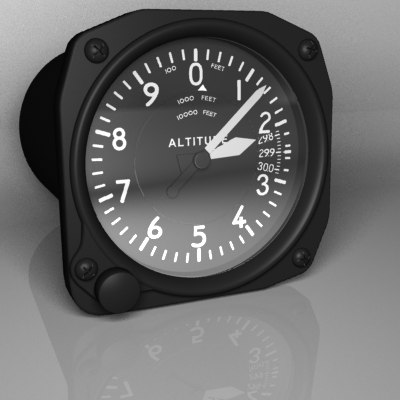 3d model aviation altimeter