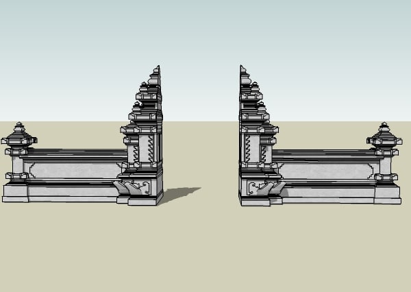 3d balinese gate